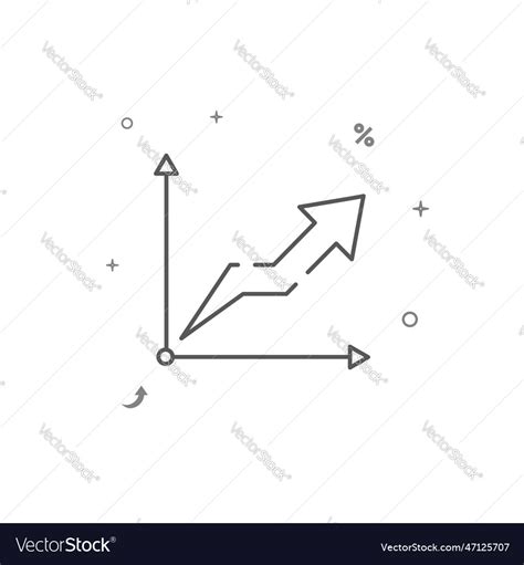 Graph Up Simple Line Icon Symbol Pictogram Sign Vector Image