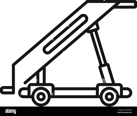 Line Drawing Of A Mobile Airport Passenger Boarding Ramp Used To Embark