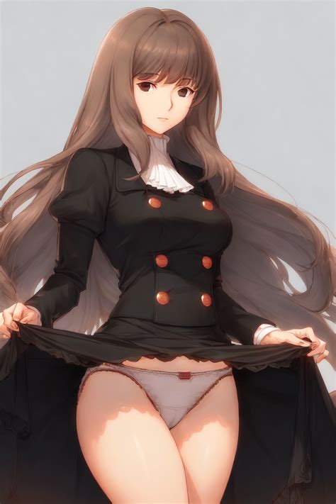 Rule 34 07th Expansion 1girls Ai Generated Bare Legs Blunt Bangs Brown Hair Buttons Dress