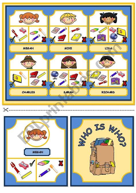 Who Is Who Game Classroom Objects And Have Got Part 1 Esl Worksheet By Xani Classroom