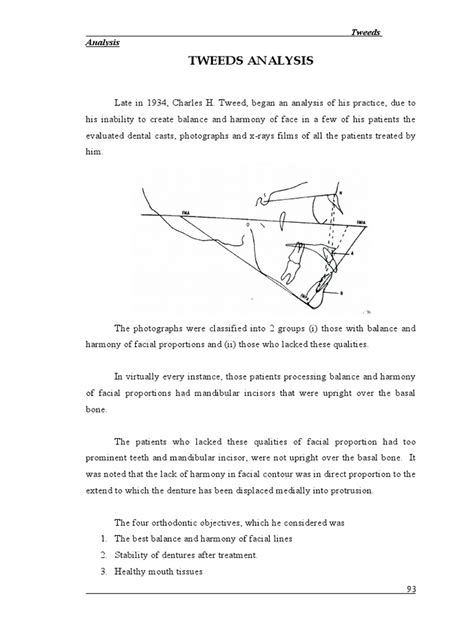 Tweeds Analysis Pdf Mouth Dentistry