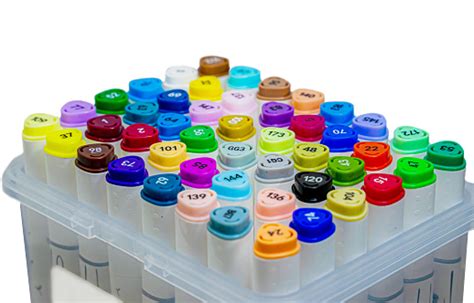 두꺼운 펠트 팁 펜 다채로운 세트 색상 번호 마커 화려한 마커로 가득 찬 상자 0명에 대한 스톡 사진 및 기타 이미지 0명