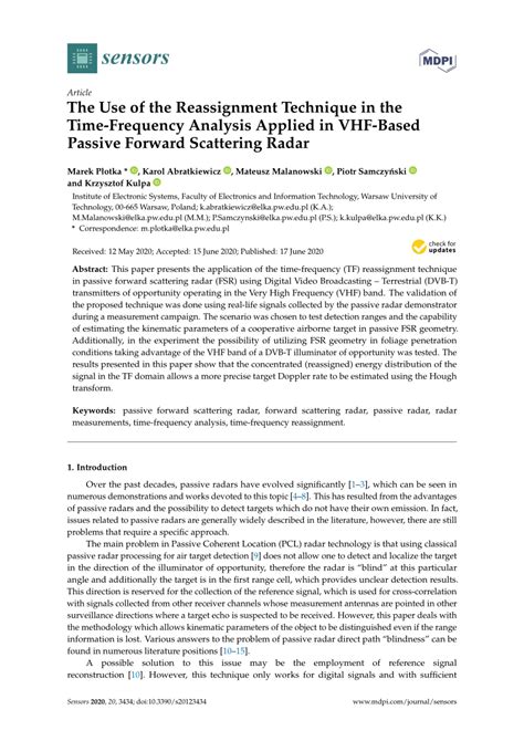 Pdf The Use Of The Reassignment Technique In The Time Frequency
