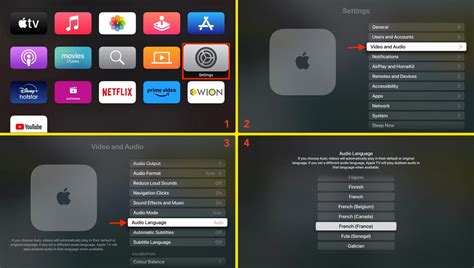 how to set the default audio and subtitles language on apple tv