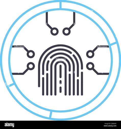 Fingerprint Security Scan Line Icon Outline Symbol Vector Illustration Concept Sign Stock