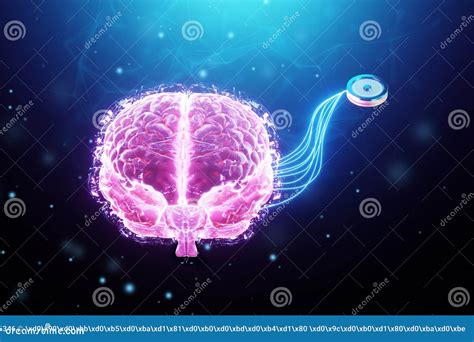 A Chip Implanted In The Brain Neurotechnology A Microprocessor Connected Electrically To Human