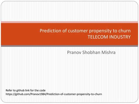 Prediction Of Customer Propensity To Churn Telecom Industry Ppt