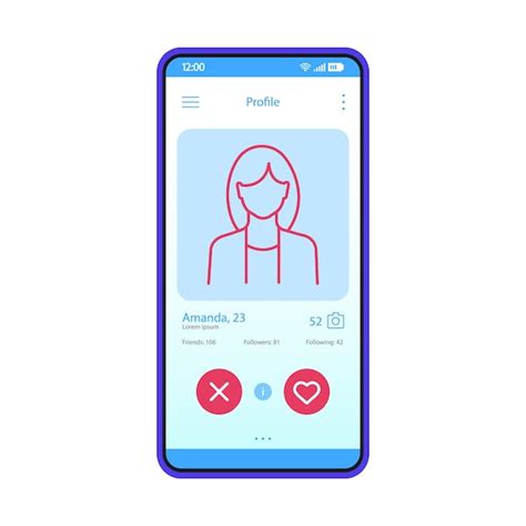 Premium Vector Dating App Profile Interface Vector Template Mobile