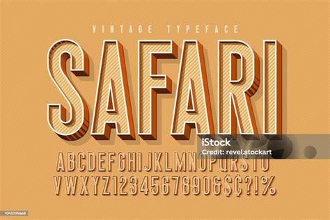 압축 된 3d 디스플레이 글꼴 디자인 알파벳 편지 사파리 여행에 대한 스톡 벡터 아트 및 기타 이미지 사파리 여행 컴퓨터