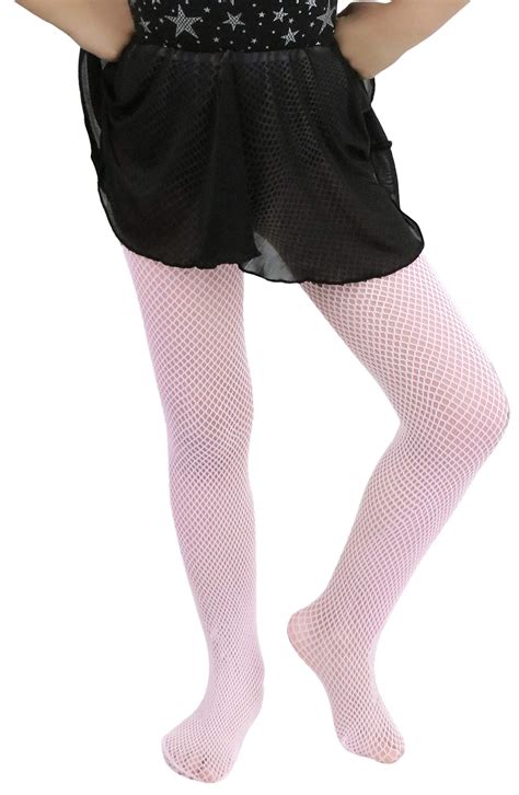 Tobeinstyle Girls Classic Fine Fishnet Nylon Pantyhose Tights Pink