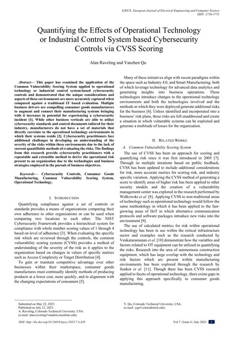 Pdf Quantifying The Effects Of Operational Technology Or Industrial