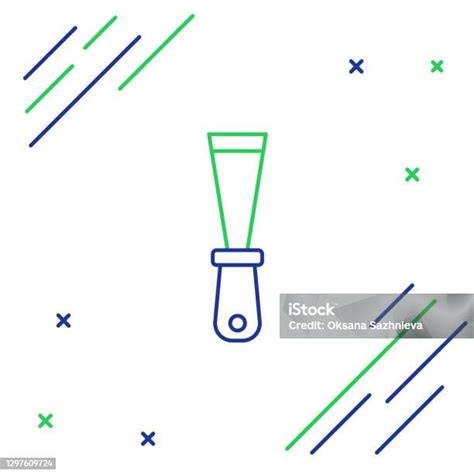 흰색 배경에 격리 된 라인 퍼티 나이프 아이콘 주걱 수리 도구 스패클링 또는 페인트 악기 다채로운 개요 개념 벡터 개념에 대한 스톡 벡터 아트 및 기타 이미지 Istock