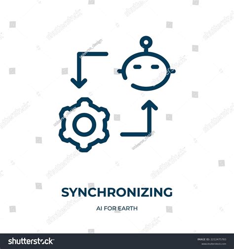 synchronizing icon linear vector illustration ai stock vector royalty