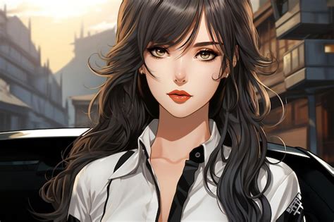 Premium Ai Image Beautiful Young Woman With Long Black Hair