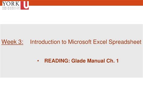 ppt week 3 introduction to microsoft excel spreadsheet reading