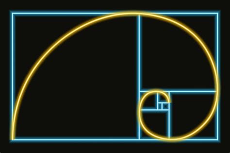Premium Vector Golden Ratio Neon Sign Fibonacci Number Section Divine Proportion Spiral Modern