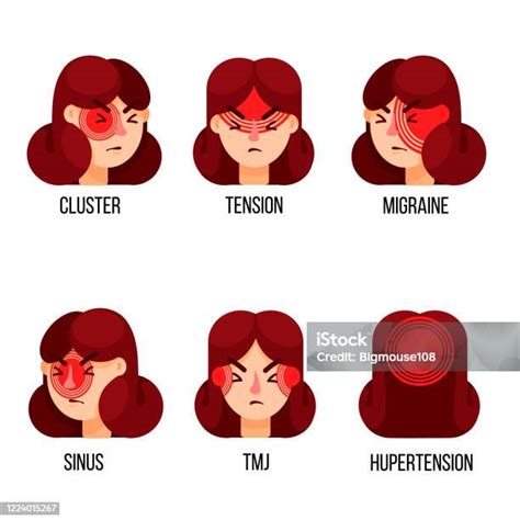 만화 색상 캐릭터 사람 여성과 유형 두통 개념입니다 벡터 개념에 대한 스톡 벡터 아트 및 기타 이미지 개념 개체 그룹 건강 진단 Istock