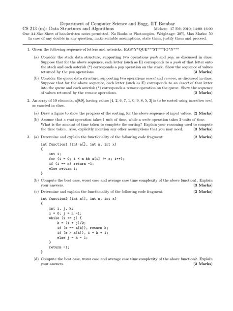midsem questions pdf subroutine queue abstract data type