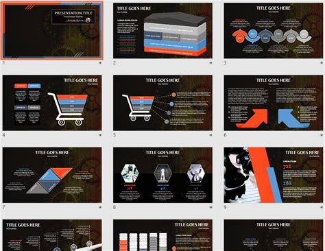 Glowing Techno PowerPoint 102291