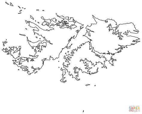 Dibujo De Mapa Mudo De Las Islas Malvinas Para Colorear Dibujos Para