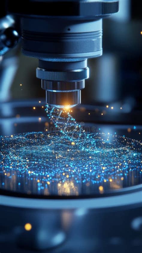 A Close Up Observation Of A Gene Editing Process Shows A Microscope