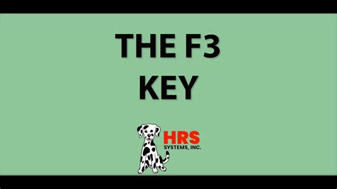The F3 Key Youtube