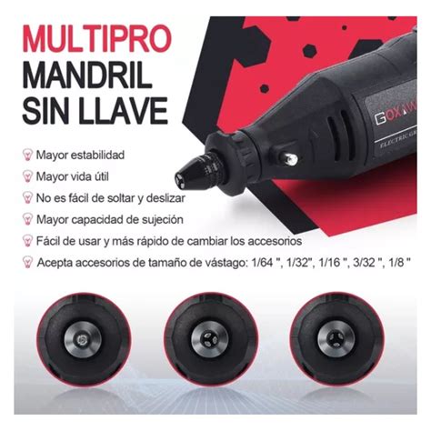 Mototool Electrico Herramientas Con 140 Accesorio Pro Negro