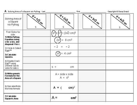 Pythagorean 07 Solve Pythagorean Equations For Area Of Squares Quiz