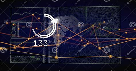 Data Visualization Image Over World Map And Graphs With Numerical