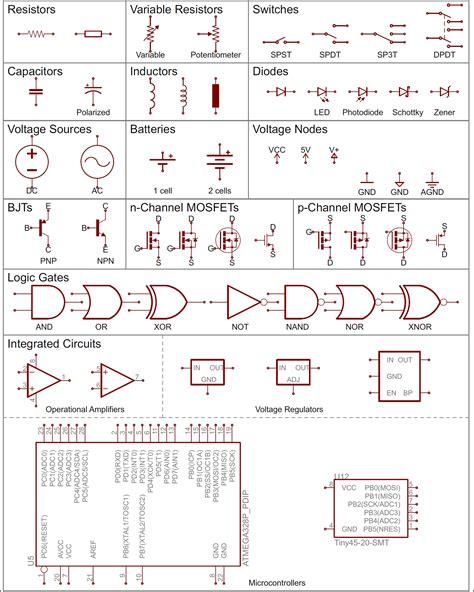 Electronic Symbols Chart 8 X 10 Etsy