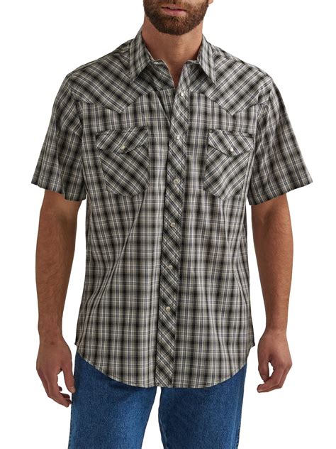 Wrangler Mens Short Sleeve Western Shirt Size S 5xl