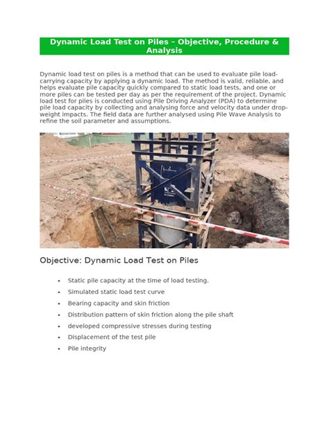 Dynamic Load Test On Piles Pdf Deep Foundation Force