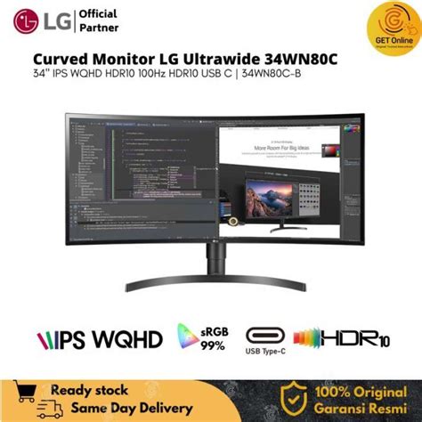 Promo Monitor Led Lg Wn C Wn C B Curved Ultrawide Wqhd Hdr Ips Usb C Diskon Di