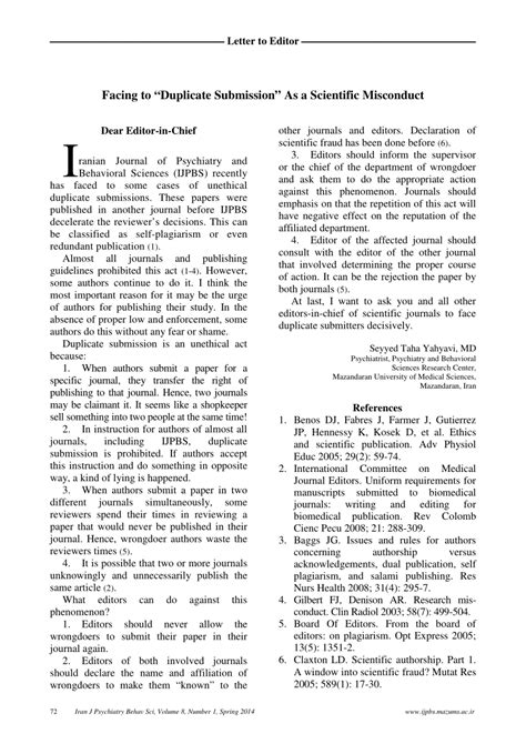 Pdf Facing To “duplicate Submission” As A Scientific Misconduct