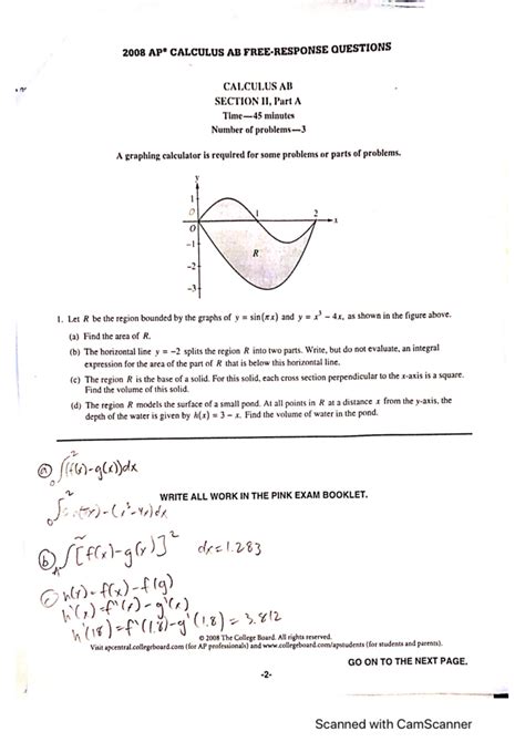 AP CALCULUS AB FRQ Studocu