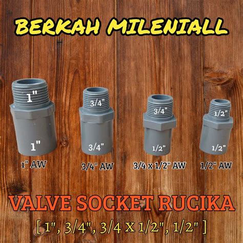 Jual Rucika Sdl Sok Drat Luar 3 4 Sdl 3 4 X 1 2 Aw Valve Socket 1 2 Aw 1 Inch Sock Shopee