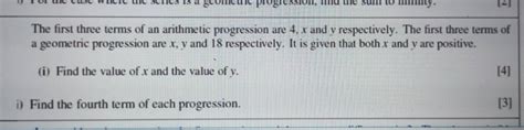 Solved Lefe The Seres Is A Geometne Progression Fid The Sumto Miity 2 The First Three Terms
