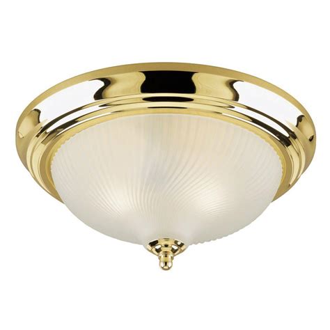 Westinghouse 2 Light Ceiling Fixture Antique Brass Interior Flush Mount With Clear Faceted Glass