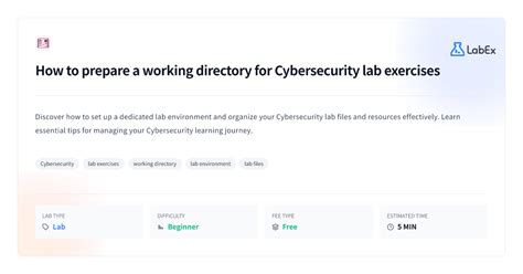 How To Prepare A Working Directory For Cybersecurity Lab Exercises Labex