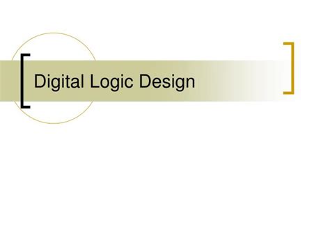 PPT Digital Logic Design PowerPoint Presentation Free Download ID