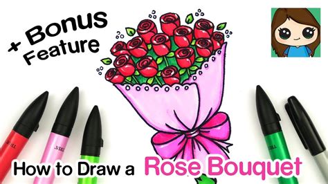 How To Draw A Bouquet Of Roses Bonus Feature Youtube