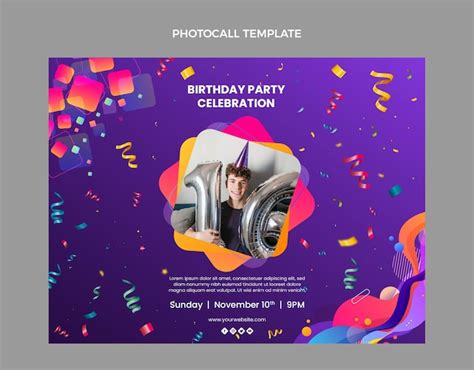 Градиент красочный день рождения фотосессия Бесплатно векторы