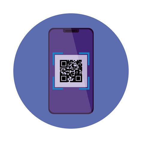 Smartphone Device With Scan Code Qr In Frame Circular Vector Art At Vecteezy