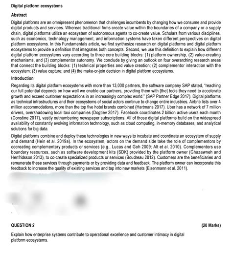 Solved By An Expert Digital Platform Ecosystemsabstractdigital Platforms