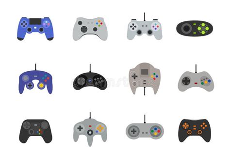 Gamepads Icons In Flat Style Stock Vector Illustration Of Digital Retro 164476894