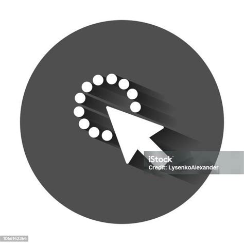 Computer Mouse Cursor Icon In Flat Style Arrow Cursor Vector Illustration With Long Shadow Mouse