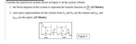 Solved Consider The Liquid Level System Shown In Figure 4