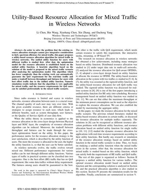 Pdf Utility Based Resource Allocation For Mixed Traffic In Wireless Networks