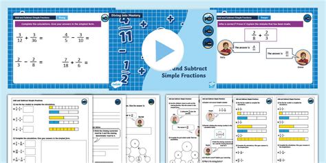 👉 Y6 Dim Step 5 Add And Subtract Simple Fractions Pack