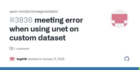 Meeting Error When Using Unet On Custom Dataset · Issue 3836 · Open